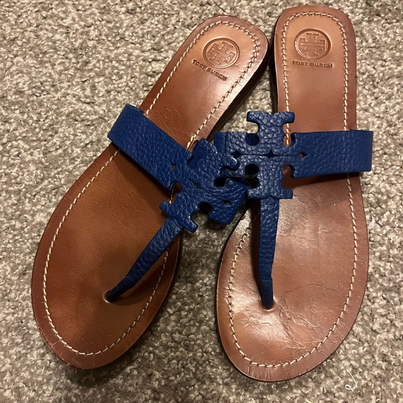 Tory Burch | Shoes | Tory Burch Blue And Brown Sandals With Decorative ...